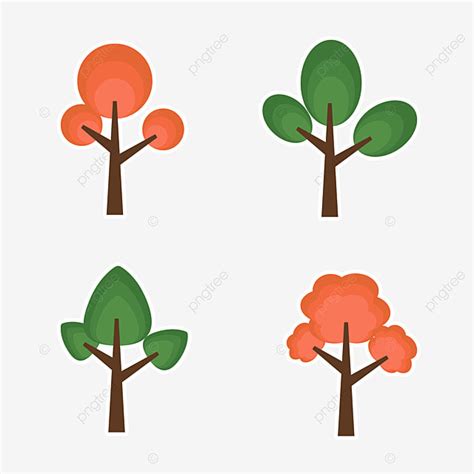 그 라 데 이 션 트 리 삽화 스티커 나무 일러스트 집 나무 식물 자연 Png 일러스트 및 벡터 에 대한 무료 다운로드