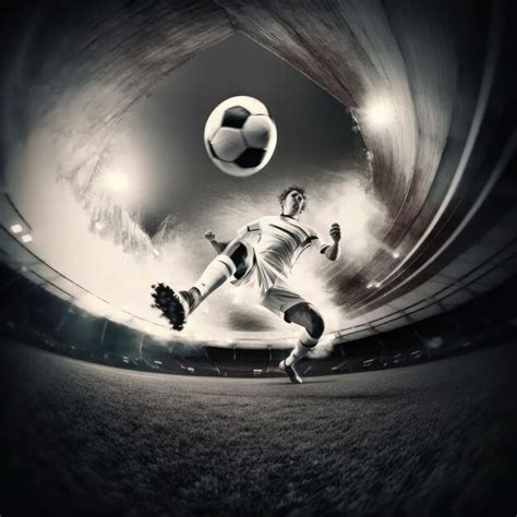 Premium Photo Action Shot Professional Soccer Player