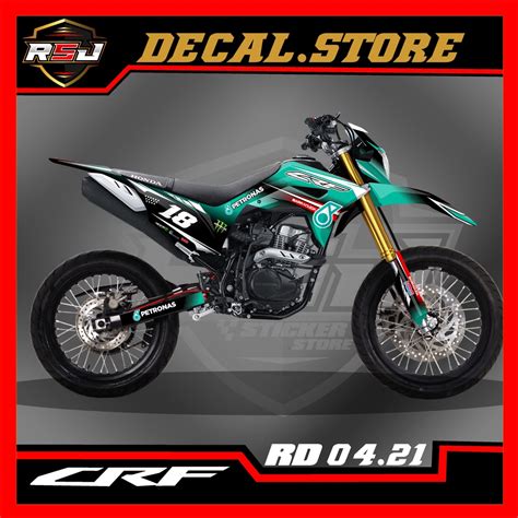 Jual Decal Sticker MOTOR CROSS HONDA CRF L Fullbody New Desain PETRONAS Terkeren Code R