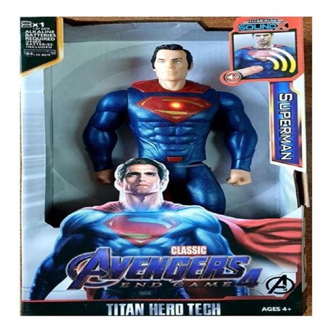 Boneco Superman 30cm Articulado Vingadores Som E Luz Shopee Brasil