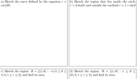 Solved A Sketch The Curve Defined By The Equation R Chegg Com