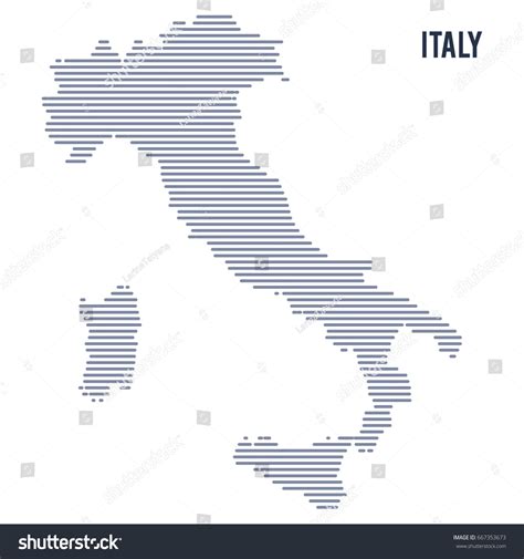 Vector Abstract Hatched Map Italy Lines Stock Vector Royalty Free 667353673 Shutterstock