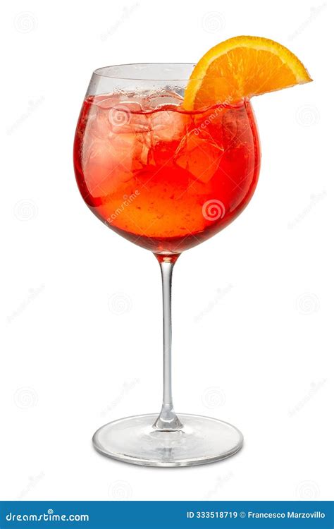 Alcoholic Aperol Spritz Cocktail Isolated On White Background Royalty