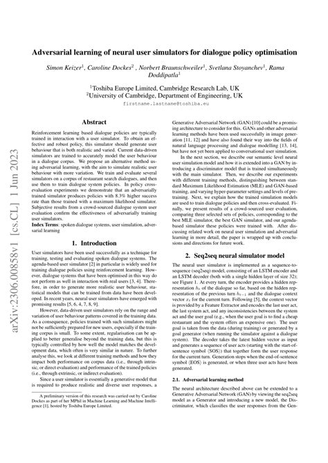 Pdf Adversarial Learning Of Neural User Simulators For Dialogue