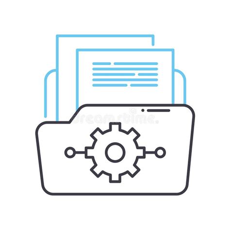 Data Management Line Icon Outline Symbol Vector Illustration Concept Sign Stock Vector