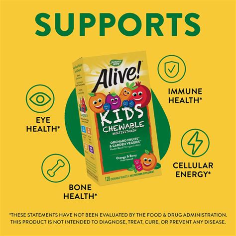 Nature's Way Alive! Kids Chewable Multivitamin, 120 Chewable Tablets ...