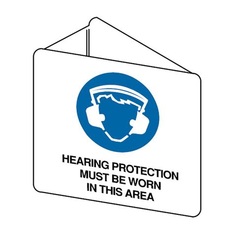 3d Projecting Sign Hearing Protection Must Be Worn In This Area With