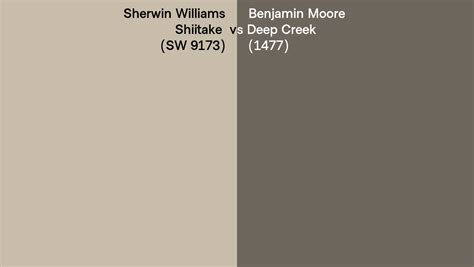 Sherwin Williams Shiitake Sw 9173 Vs Benjamin Moore Deep Creek 1477