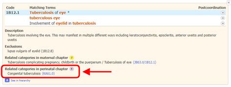 Related Categories In Perinatal Chapter User Guide