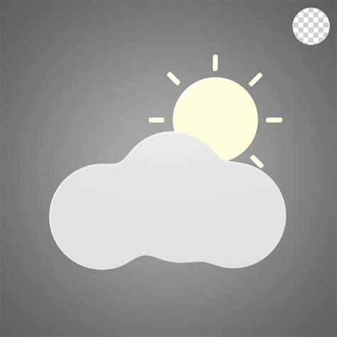 Premium Psd Cloudy Day 3d Icon And Illustration