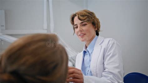 Professional Dentist Examining Oral Cavity Patient Closeup Experienced