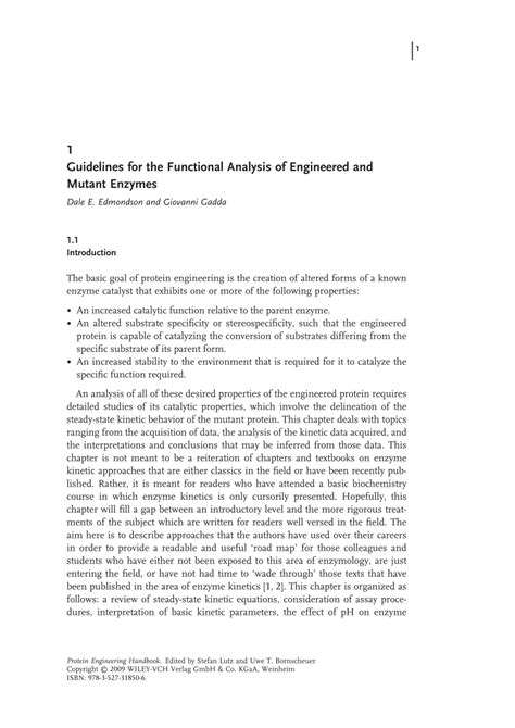 Pdf Guidelines For The Functional Analysis Of Engineered And Mutant