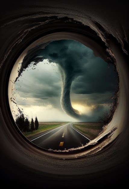 Premium Ai Image Tornado Side View Ai Generated