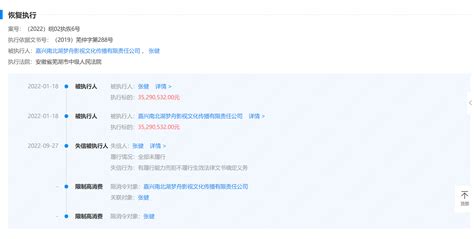 张若昀父亲张健被列为“老赖”，涉案金额超七千万，被限制高消费华策南北湖公司