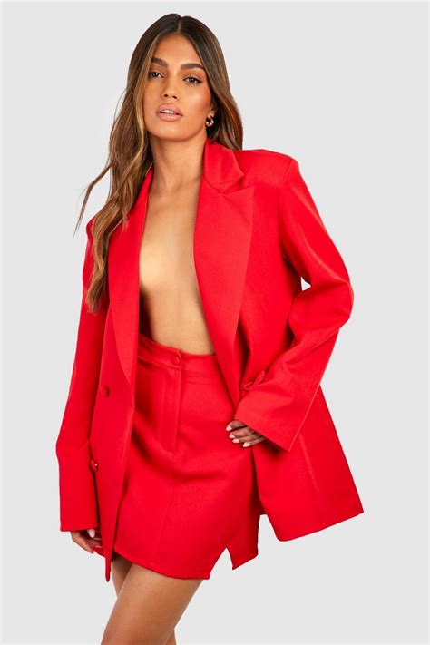 Split Front Tailored Mini Skirt Boohoo