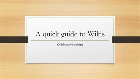 Wikis And Collaborative Learning Ppt
