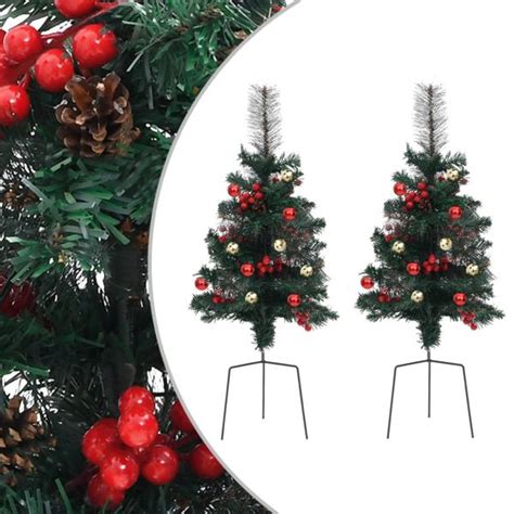 Изкуствени коледни елхи за пътека 2 бр 76 см Pvc Egradina Bg