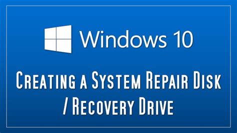 How To Create A Windows 10 Usb Recovery Drive Youtube