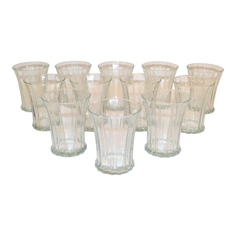 Set 12 Blown Bubble Glass Mid Century Modern Drinking Glasses Glassware