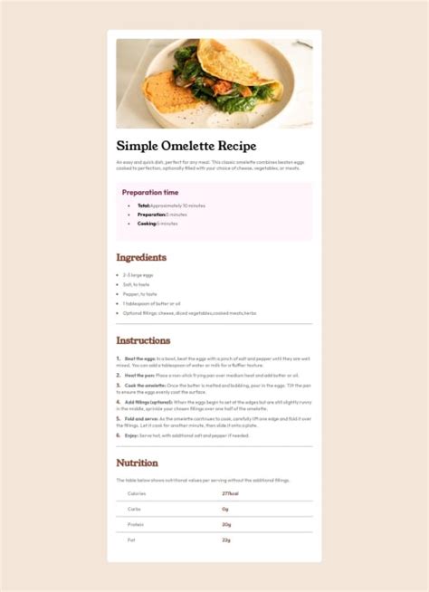 Frontend Mentor Responsive Omelete Recipe Page Using Html And Css