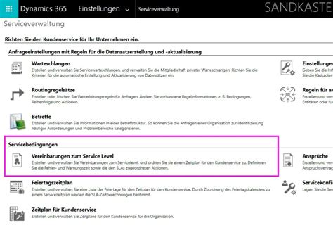 Sla Im Dynamics 365 Customer Engagement Crm