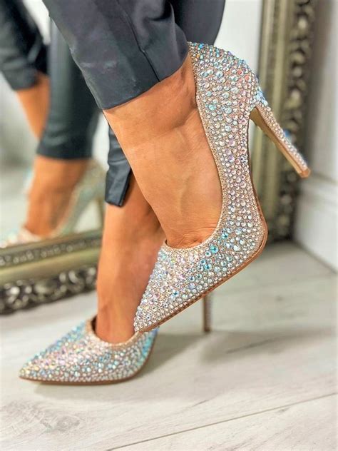 Szpilki Z Kryształkami Szampańskie Diamond Madelinefashion Sklep Online