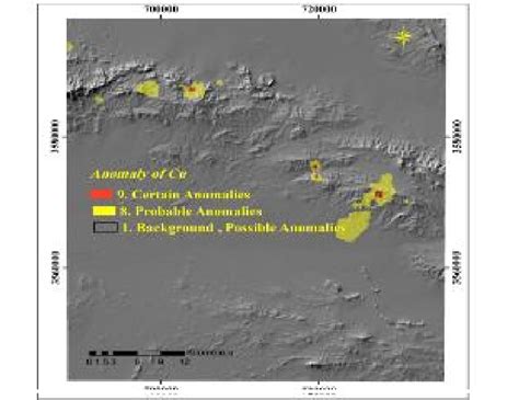 Geochemical Anomaly Maps Of Sb As Zn Pb Cu And Au Based On C A