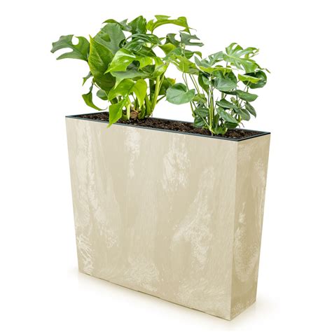 Doniczka skrzynka imitacja beton 58x18x50 cm wkład Beżowy Botle