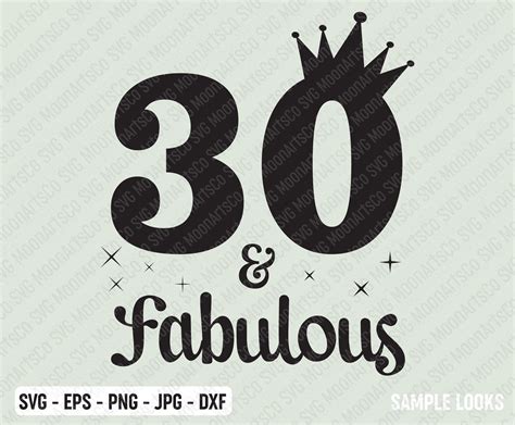 30 y fabuloso cumpleaños SVG 30 cumpleaños Svg 30 años de Etsy