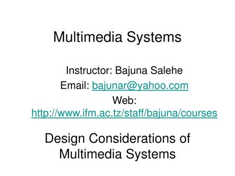PPT Multimedia Systems PowerPoint Presentation Free Download ID