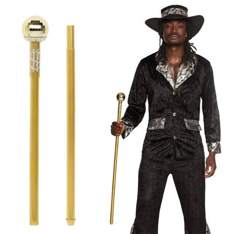 Unisex Gold Ball Pimp Cane