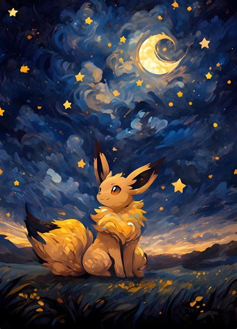 Evee In Van Gogh Style Posters And Prints By Kunfunny163 Printler