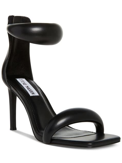 Steve Madden Womens Black Bubble Straps Ankle Strap Padded Partay