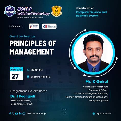 Kgisl Institute Of Technology On Linkedin Kitetechcollege Coimbatore Computerscience Lecture