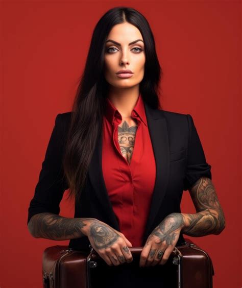Premium Ai Image Business Woman With Suit Case