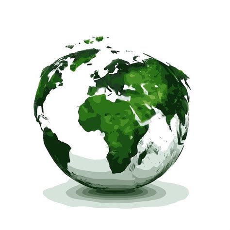 Un Globe Terrestre Avec Un Monde Vert Et Blanc Dessus Vecteur Premium