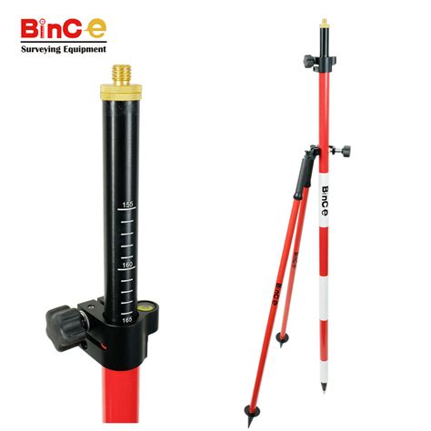 Telescopic Surveying Prism Pole 26m W Bipod Total Station Leica Sok