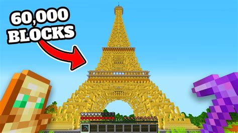 i built the eiffel tower in minecraft hardcore youtube