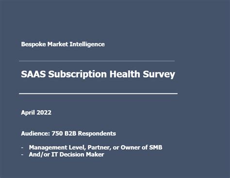 Bespoke SAAS Subscription Survey Bespoke Intel