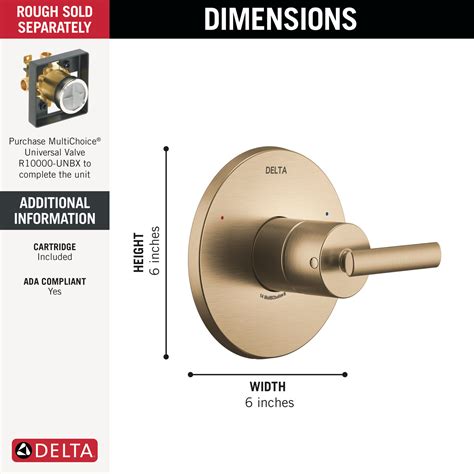 Monitor 14 Series Valve Only Trim In Champagne Bronze T14042 Cz Delta
