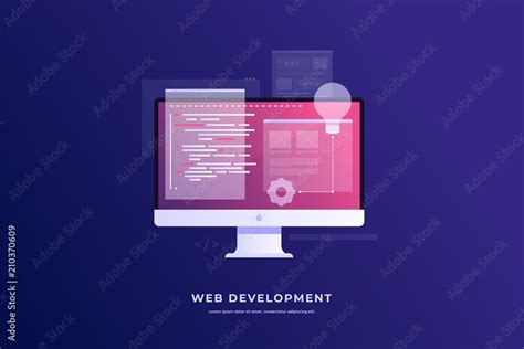 Concept Of Development And Software Monitor With Program Code On
