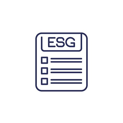 Premium Vector Esg Line Icon With A Checklist