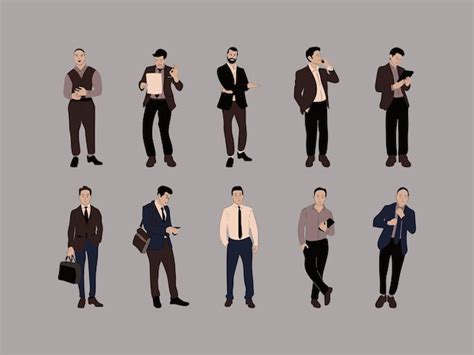 Premium Vector Business Man Illustration Set