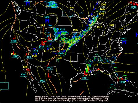 Alma Weather Station NWS Surface Analysis Map