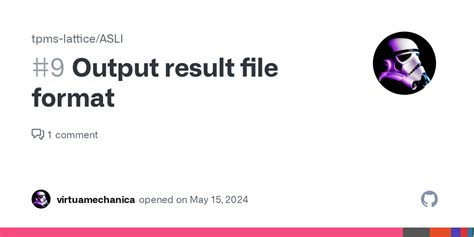 Output Result File Format · Issue 9 · Tpms Latticeasli · Github