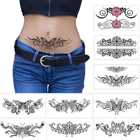 Aivoch 9 Sheets 10styles Sexy Tattoos Stickers Large