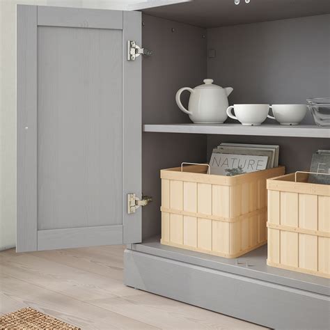Havsta Storage Combination W Glass Doors Grey 81x47x212 Cm Ikea Latvija