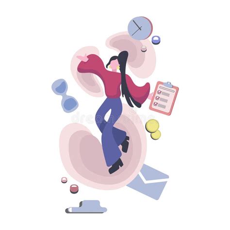 Faceless Cartoon Guy Standing Near Hourglasses Business Metaphor Vector