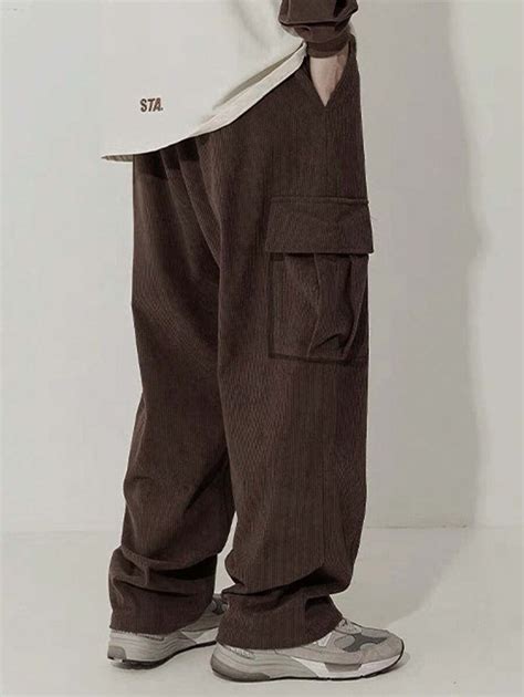 Manfinity Hypemode Men Plus Flap Pocket Side Drawstring Waist Cargo