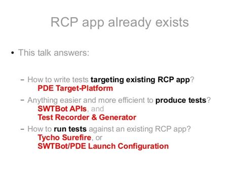 Eclipsecon Na 2014 Integration Tests For Rcp Made Easy With Swtbot